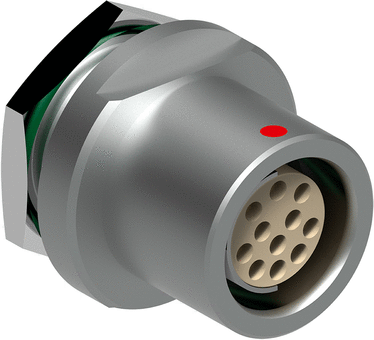 Fischer Connectors - Free CAD models - Panel Front Mounted Receptacle 2 ...