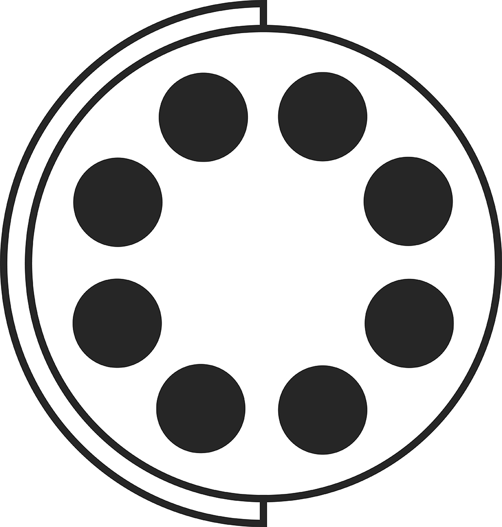 Fischer Connectors - Free CAD models - Panel Front Mounted Receptacle 8 ...