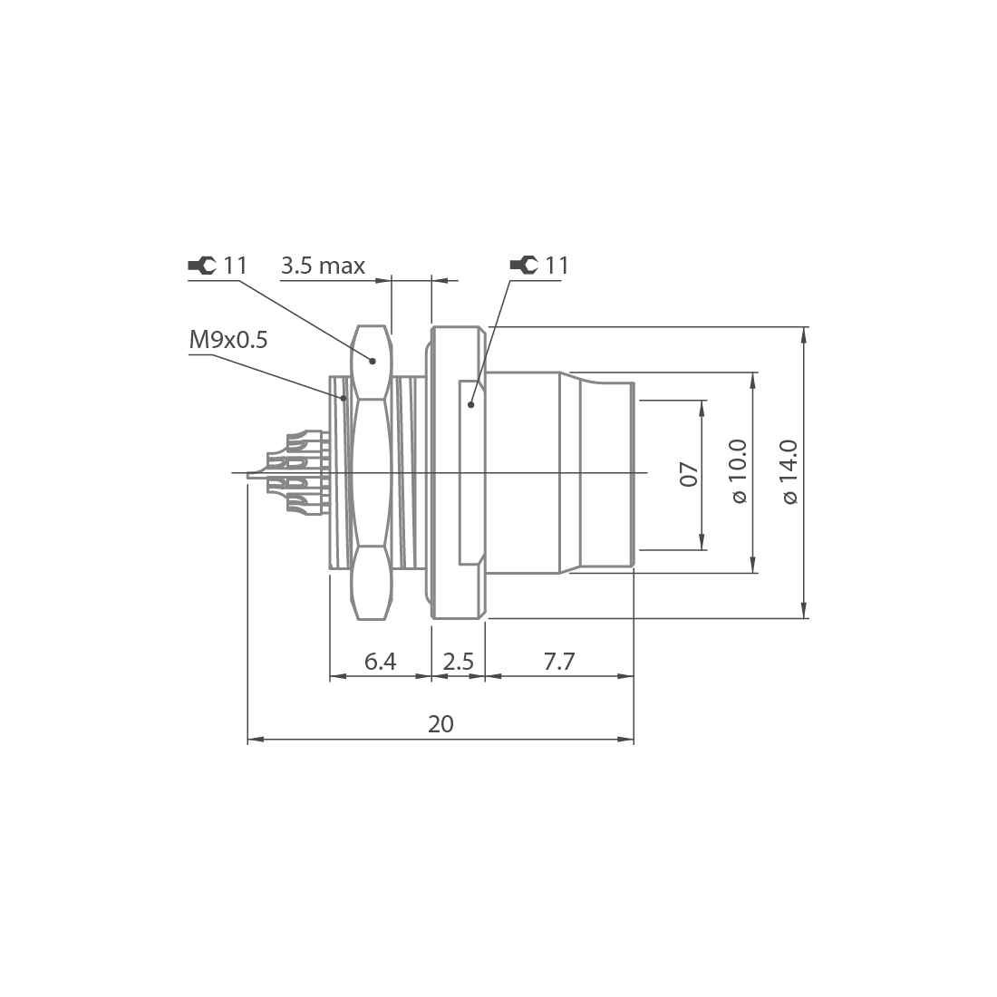 Fischer Connectors - Free CAD models - Panel Front Mounted Receptacle ...