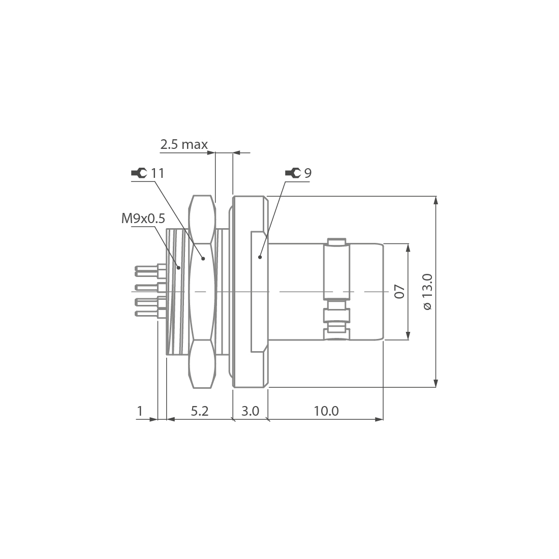 Fischer Connectors - Free CAD models - Panel Plug Front Mounted Non ...