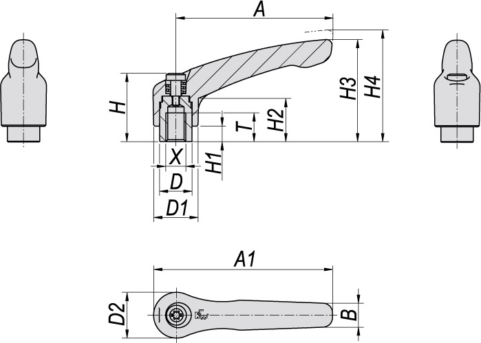 Fixtureworks - Free CAD models - Adj Clamp Handles - Zinc Die Cast ...