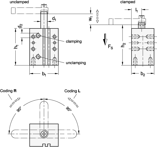 GANTER - Free CAD models - GN 875 Swing Clamps, Pneumatic, in Block ...