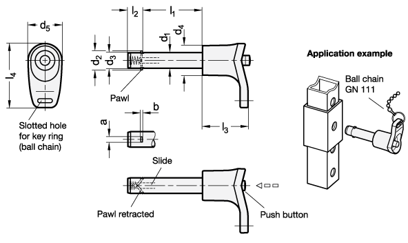 GANTER - Free CAD models - GN 114.12 Locking Pin, Pin Stainless Steel ...