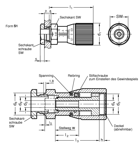 GANTER - Free CAD models - GN 727 Control knobs with adjustable spindle ...