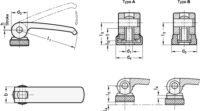 GANTER - Free CAD models - GN 927.2 Clamping Levers with Eccentrical ...