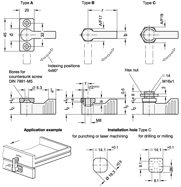 GANTER - Ücretsiz CAD modelleri - GN 702 Stop Locks, Zinc Die Casting ...
