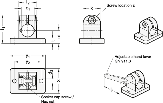 GANTER - Free CAD models - GN 145 Stainless Steel Flanged Connector ...