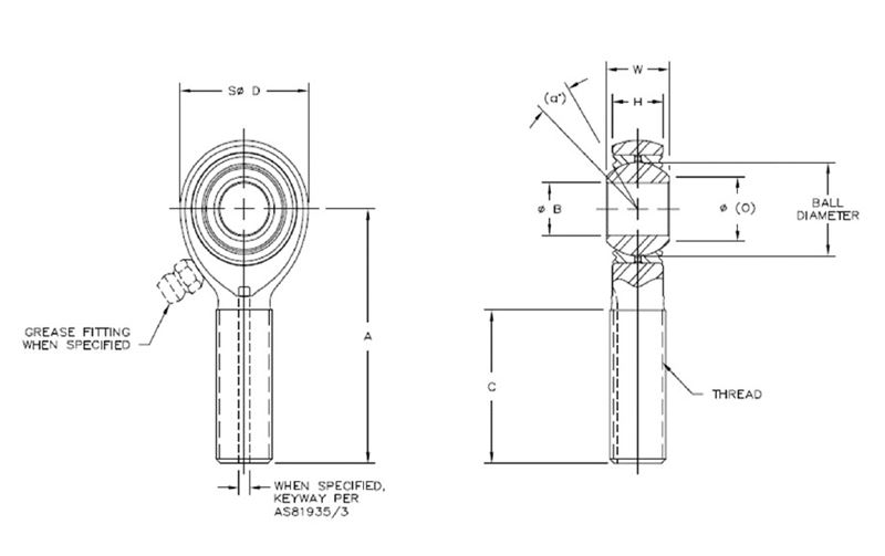 Getecno S.r.l - Free CAD models - Aurora Bearing ASXM & ASXB Male Rod Ends - ASXM-8-2 - TraceParts