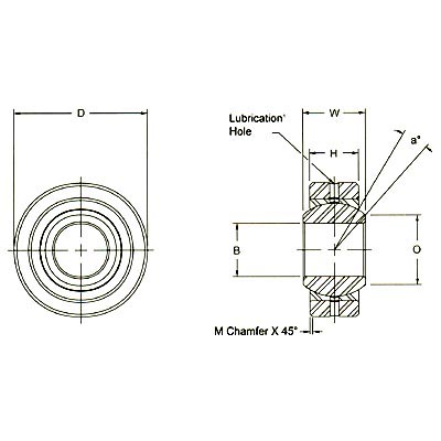 Getecno S.r.l - Free CAD models - Aurora Bearing COM-M Series Spherical Bearings - Metric (PTFE ...
