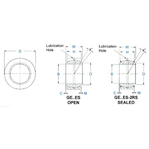 Getecno S.r.l - Free CAD models - Aurora Bearing GE..ES & GE..ES-2RS Spherical Plain Bearings ...