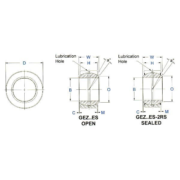 Getecno S.r.l - Free CAD models - Aurora Bearing GEZ..ES & GEZ..ES-2RS Spherical Plain Bearings ...