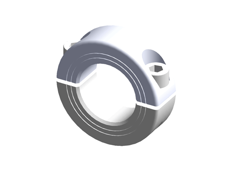 Getecno S.r.l - Free CAD models - Ruland Collar Two Piece Clamp Screw, Bore 25mm, OD 45mm, W ...