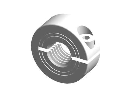 Getecno S.r.l - Free CAD models - Ruland Collar One Piece Clamp Screw, Bore 12mm, OD 28mm, W ...