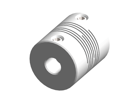 Getecno S.r.l - Free CAD models - Ruland Aluminium Flexible Beam Coupling, PSMR19-6-6-A, Bore A ...