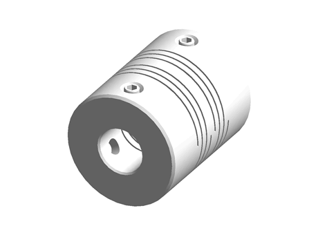 Getecno S.r.l - Free CAD models - Ruland Aluminium Flexible Beam Coupling, PSMR25-10-10-A, Bore ...