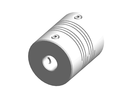 Getecno S.r.l - Free CAD models - Ruland Aluminium Flexible Beam Coupling, PSMR25-8-8-A, Bore A ...