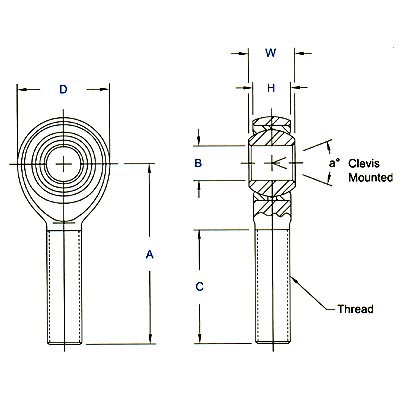 Getecno S.r.l - Free CAD models - Aurora Bearing RAM & RAB Series Male Rod Ends - High Strength ...