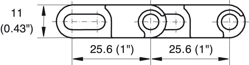 Habasit - Ücretsiz CAD modelleri - M2540 Radius Flush Grid 1" - TraceParts