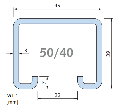 HALFEN - Free CAD models - Framing channel HL 50/40 cold-rolled ...