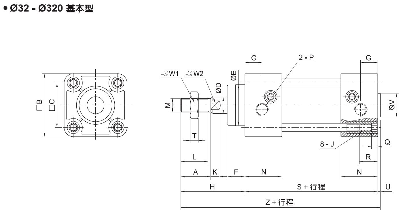 HITOP - Free CAD models - Standard Cylinder series AM32-320 - TraceParts