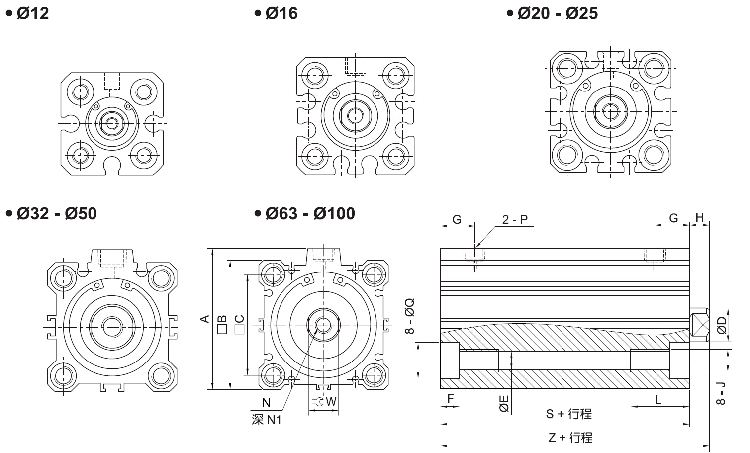 HITOP - Free CAD models - Compact Cylinder JSN12-100 - TraceParts