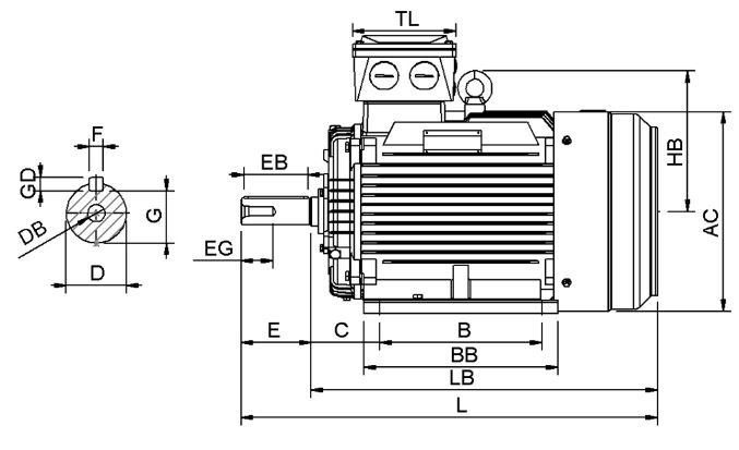 HOYER - Free CAD models - IE3 Electric Motor - Frame Size 315 - TraceParts
