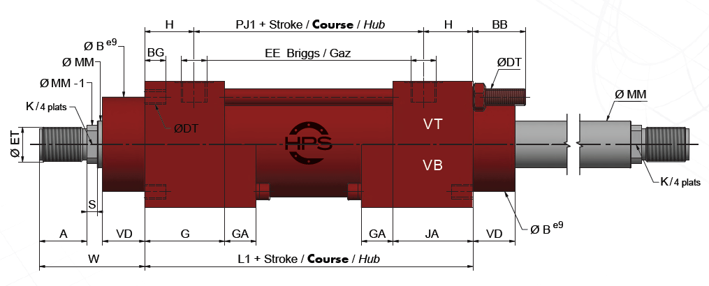 HPS International - 무료 CAD 모델 - Hydraulic cylinders, VT 160 series ...