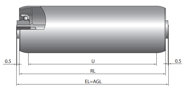 INTERROLL - Free CAD models - Series 1200 - Steel conveyor roller ...
