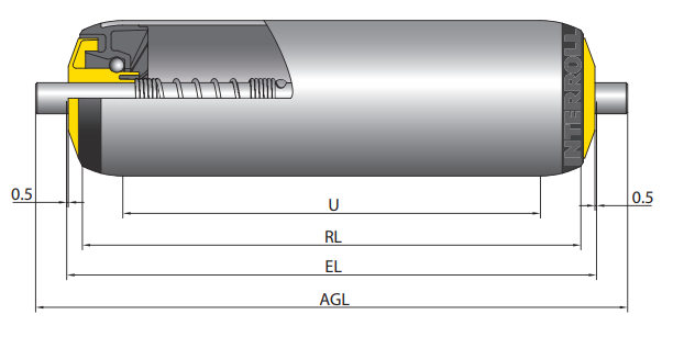 INTERROLL - Free CAD models - Series 1100 - Gravity conveyor roller ...