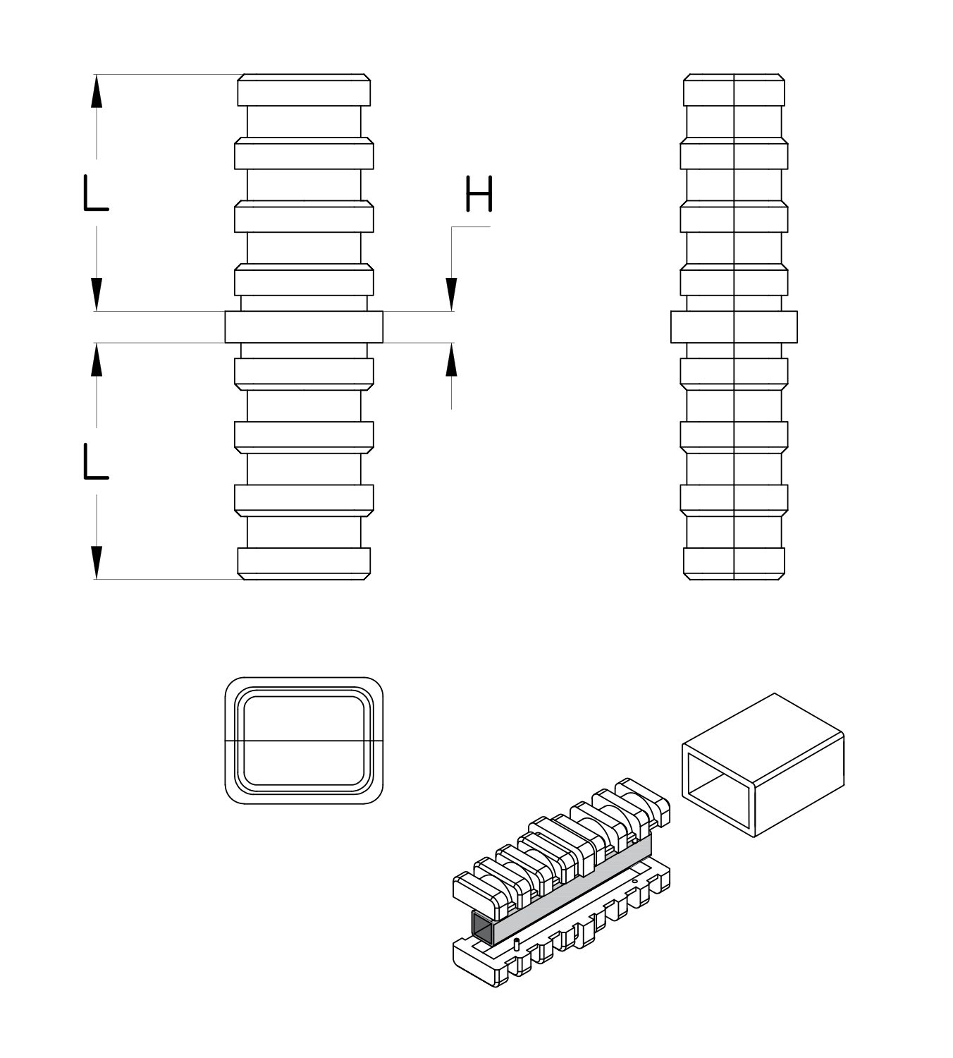 ISC Plastic Parts - Ücretsiz CAD modelleri - 2 TUBES STRAIGHT CONNECTOR ...