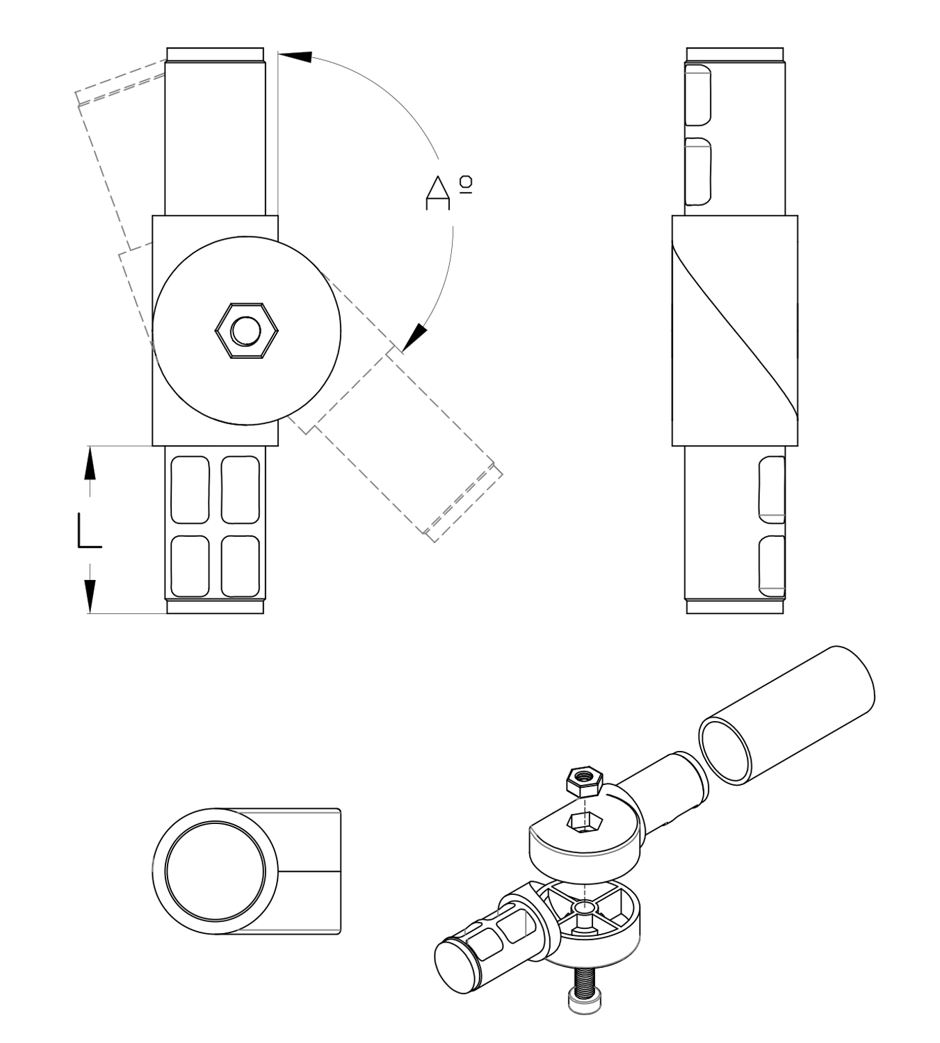 ISC Plastic Parts - 免费 CAD 模型 - 2 TUBES HINGE CONNECTOR - SROBL ...