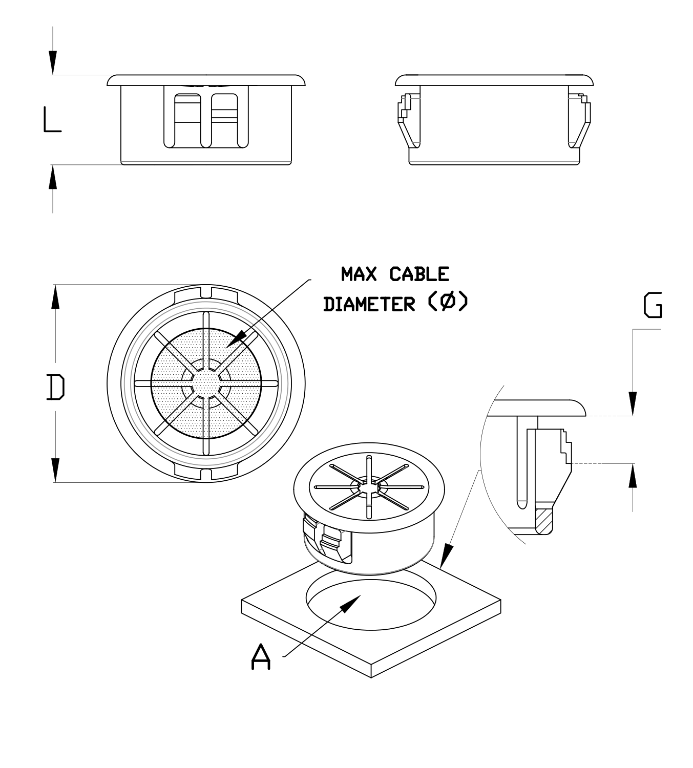 ISC Plastic Parts - Free CAD models - UNIVERSAL BUSHING - MPF - TraceParts