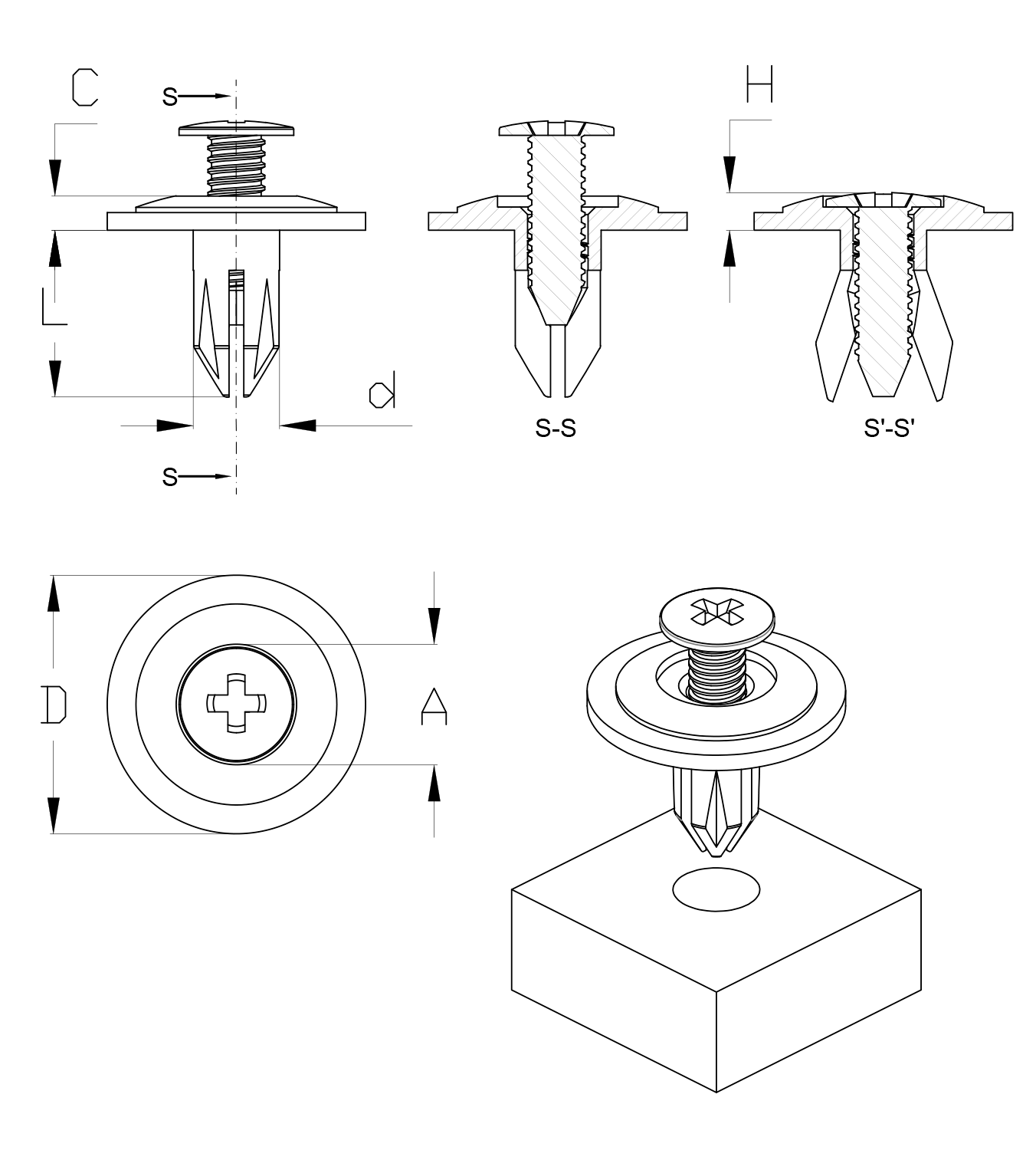 ISC Plastic Parts - File CAD gratuiti - RIVETTO A CROCE RIUTILIZZABILE ...