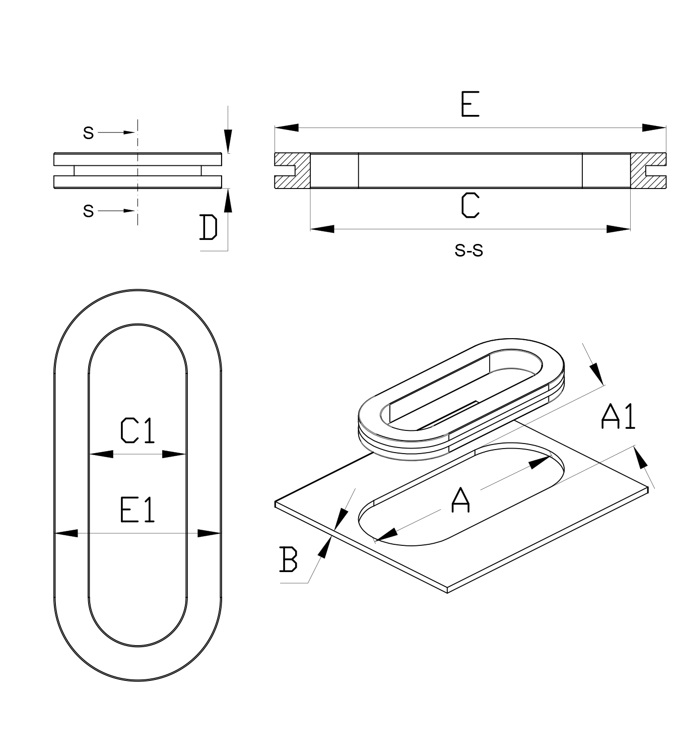 ISC Plastic Parts - Free CAD models - OPEN OVAL GROMMET - HYPAE ...