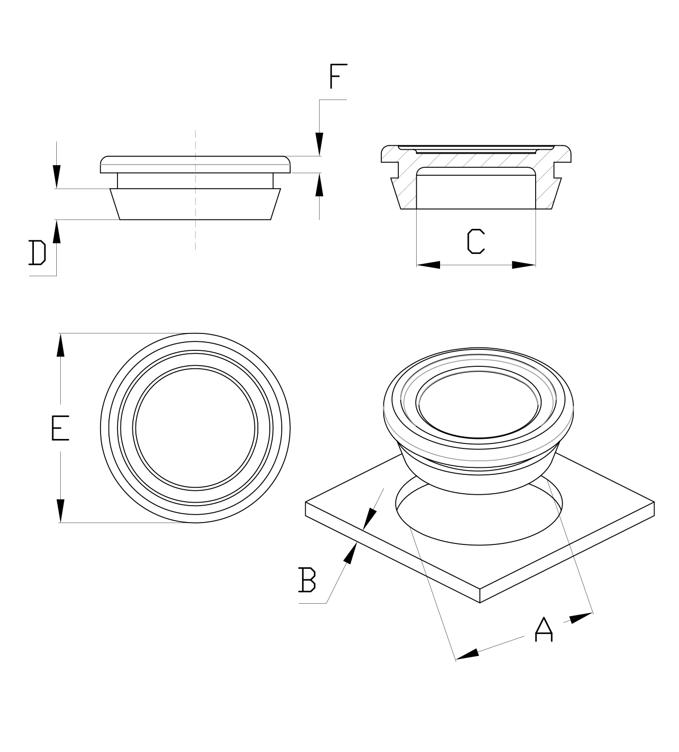 ISC Plastic Parts - Modelos CAD gratuitos - SEMI BLIND GROMMET - HYPAH ...