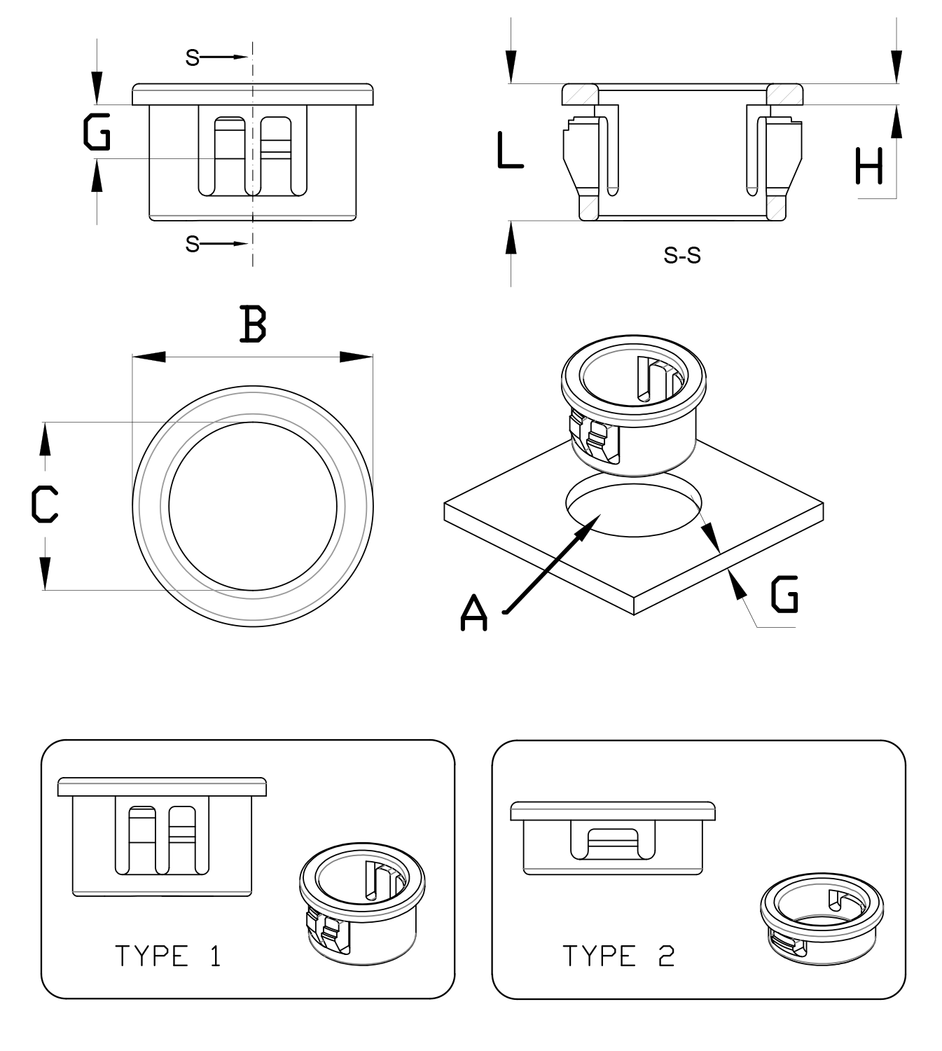 ISC Plastic Parts - Free CAD models - INSULATING BUSHING - MP - TraceParts