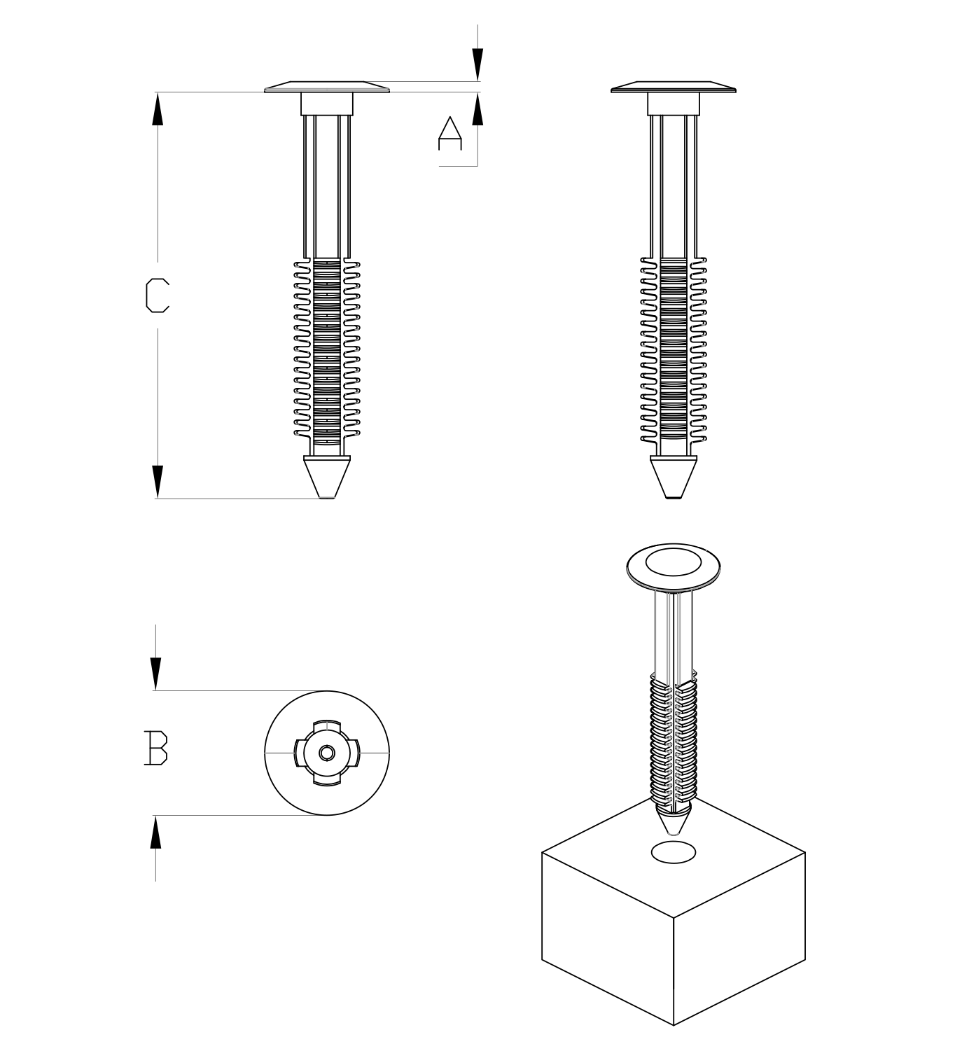 ISC Plastic Parts - Free CAD models - CHRISTMAS TREE TYPE CLIPS - MCPXA - TraceParts