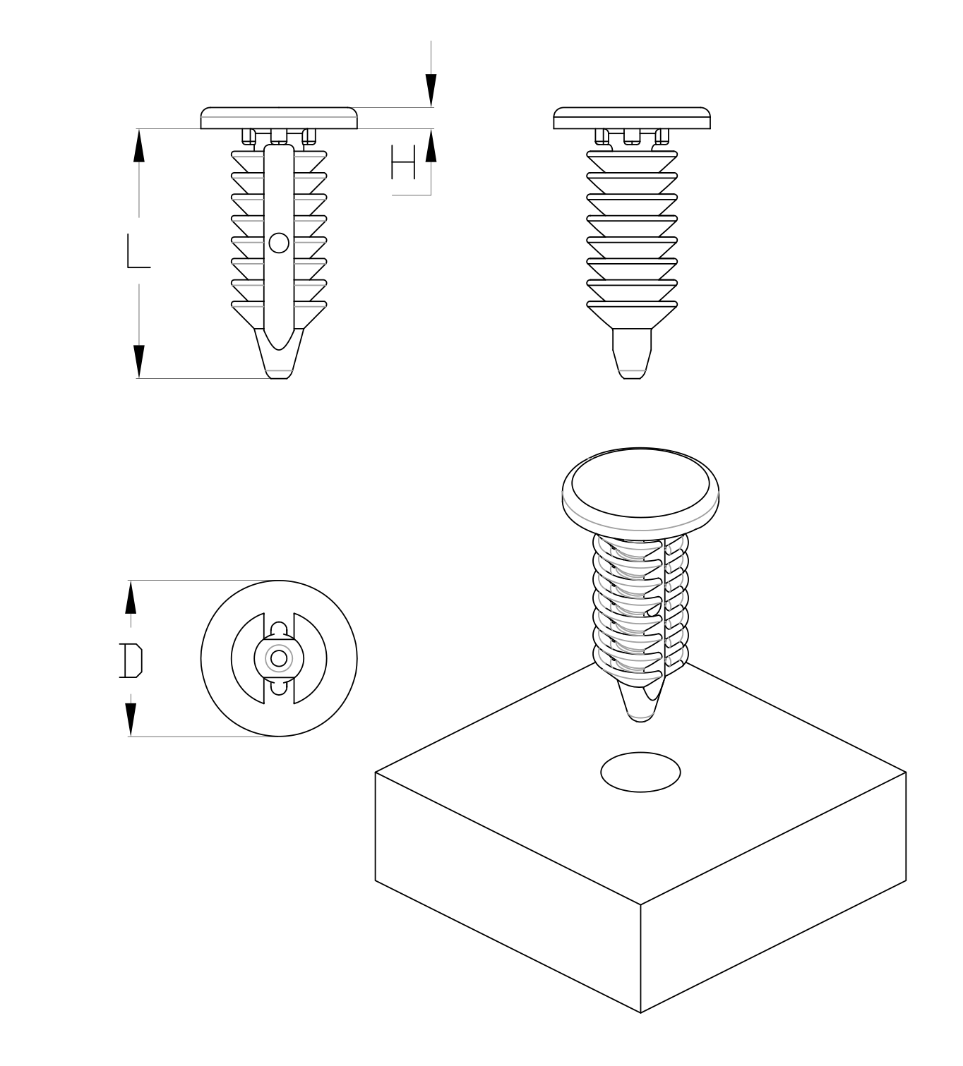 ISC Plastic Parts - Free CAD models - CHRISTMAS TREE TYPE CLIPS - MCPXI ...