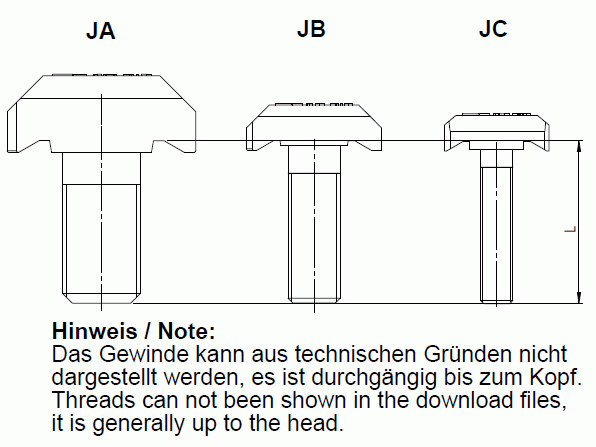 JORDAHL - Modelos CAD gratuitos - Bolts JA; JB; JC - TraceParts