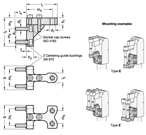 JW Winco - Free CAD models - GN 867.1 Steel Gripper Bolt Brackets, for ...