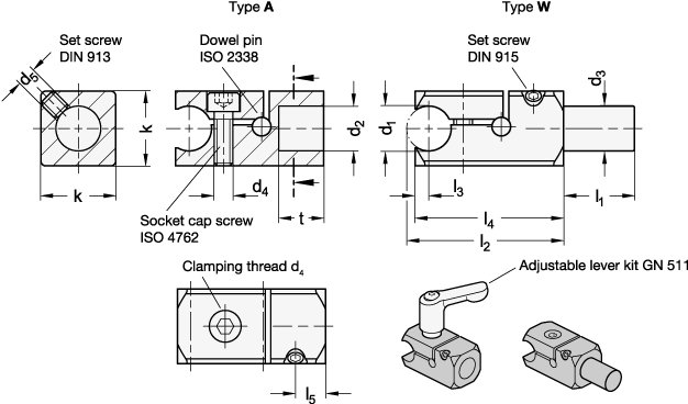 JW Winco - Free CAD models - GN 476.2 Aluminum Rail T-Mounting Clamps ...