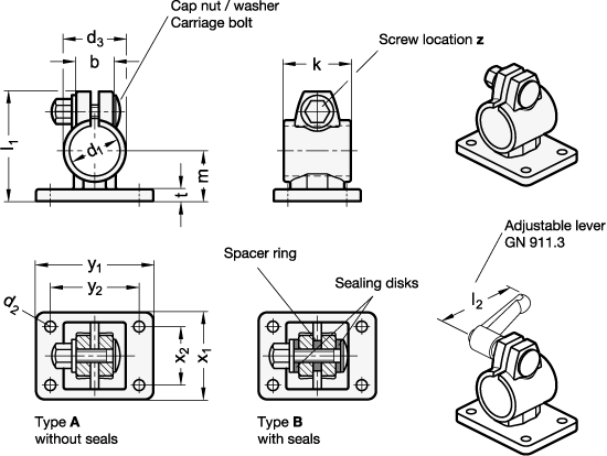 JW Winco - Free CAD models - GN 146.5 Stainless Steel Flanged Connector ...