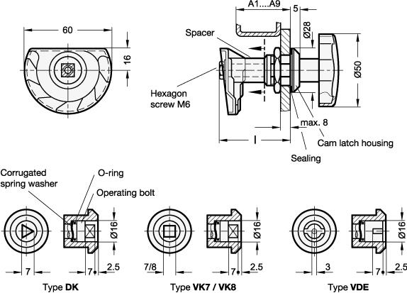 JW Winco - Free CAD models - GN 119 Stainless Steel Cam Door Latches ...