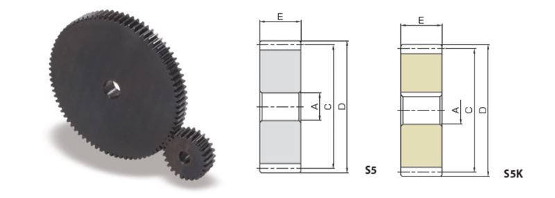 KHK USA Inc - File CAD gratuiti - Hubless Spur Gears (SSA), Bore ...