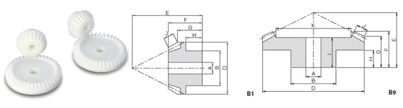 KHK USA Inc - Archivos CAD gratuitos - Injection Molded Bevel Gears (DB ...