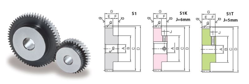 KHK USA Inc - Free CAD models - Ground Helical Gears (KHG), Shape S1K ...