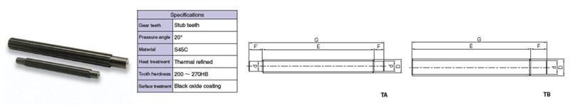 KHK USA Inc - Archivos CAD gratuitos - Involute Spline Shafts (SV ...