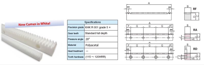 KHK USA Inc - Free CAD models - Plastic Racks (DRF/DRFD/DRFK) - TraceParts