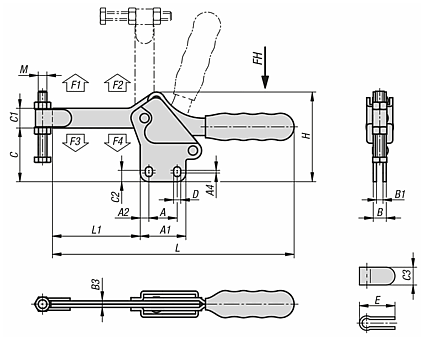KIPP - Modelos CAD gratuitos - Toggle clamps horizontal with straight ...