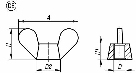 KIPP - Free CAD models - Wing nuts, Form DE, German style similar to ...